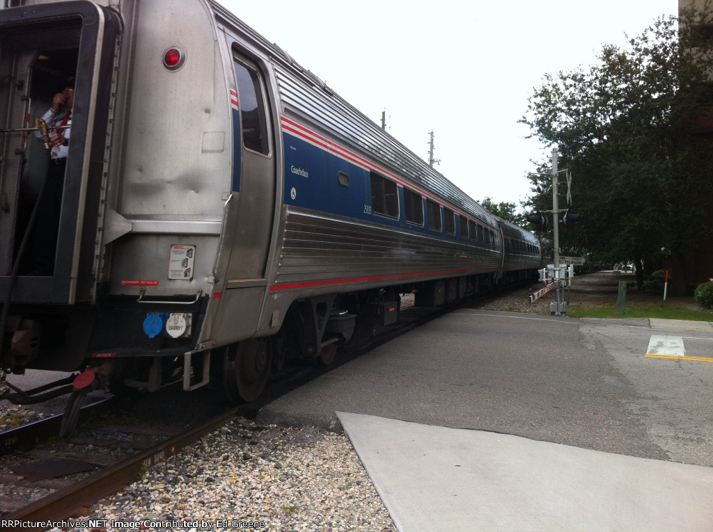 Amtrak 91 Arriving backwards through Ybor City To Tampa's Union Station
